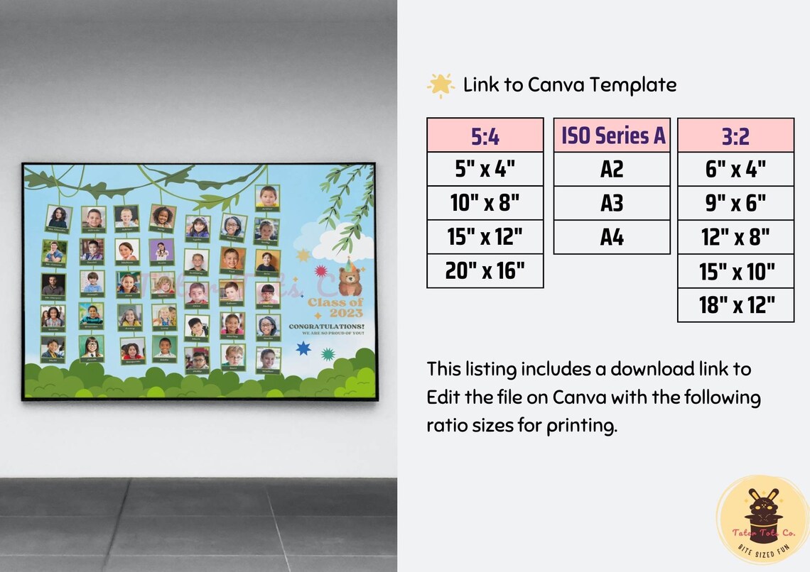 Student Graduation Photo Collage Template for School - Etsy