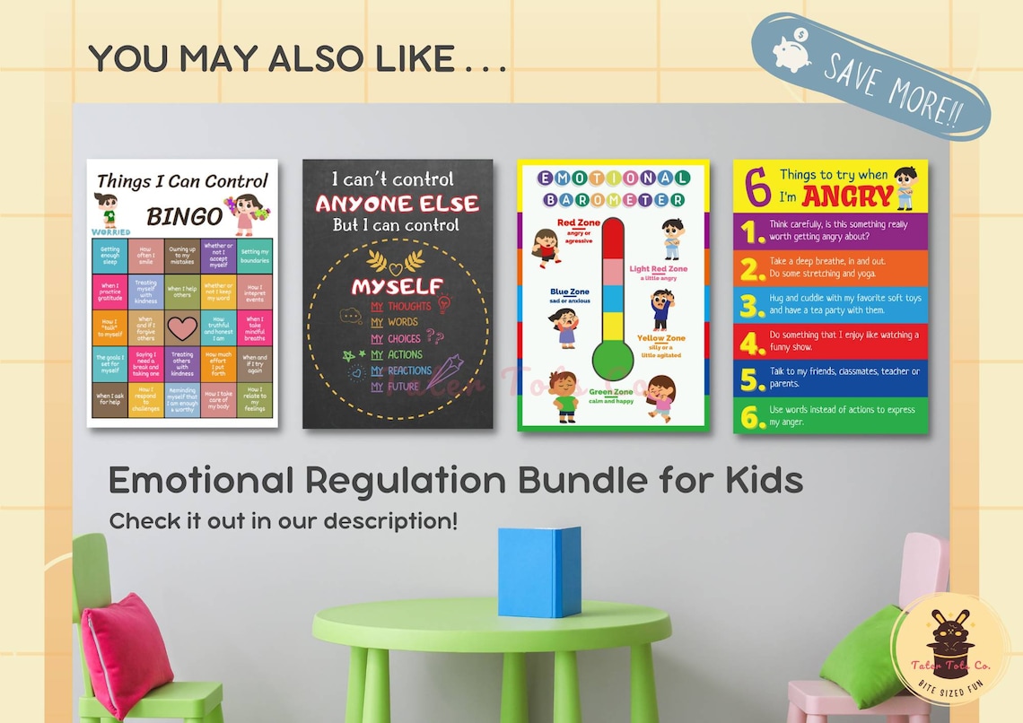 Zones of Emotional Regulation Self Control Posters Calm Down - Etsy