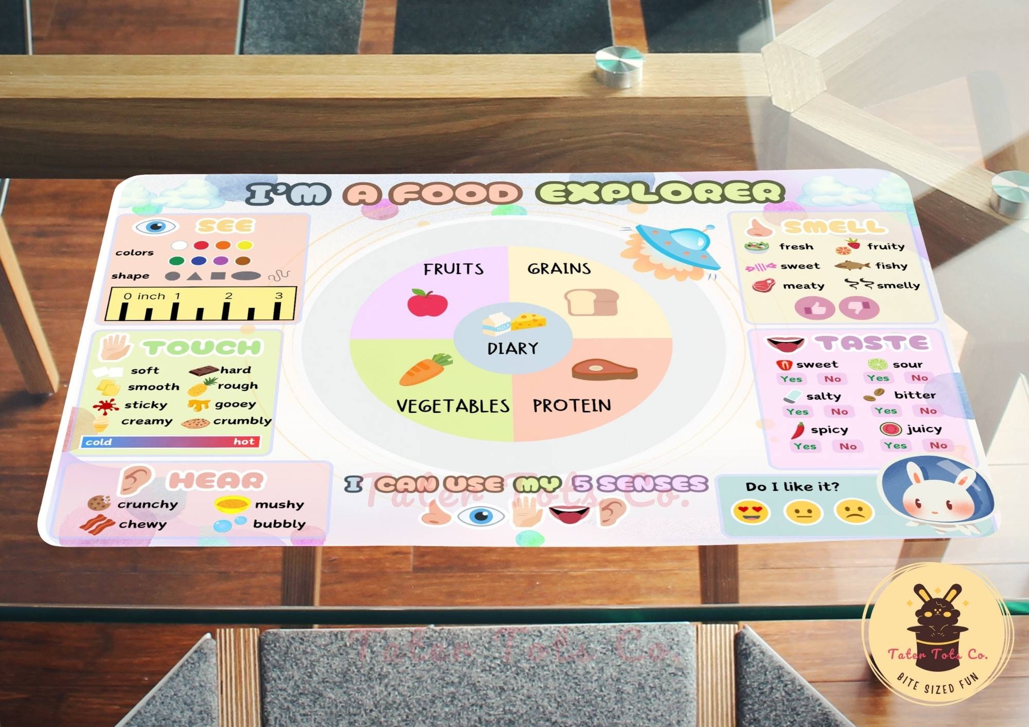 Space Food Explorer Eating Placemat Food Groups, Flavor Discovery Using ...