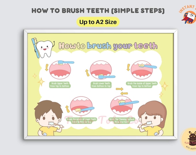 Teeth Brushing Chart / DIGITAL / I Brushed My Teeth / Kids Brushing ...