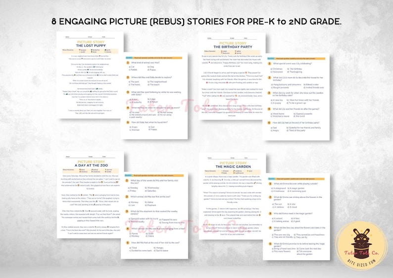 Rebus Picture Stories: Sight Word Worksheets for Early Learners (PDF ...