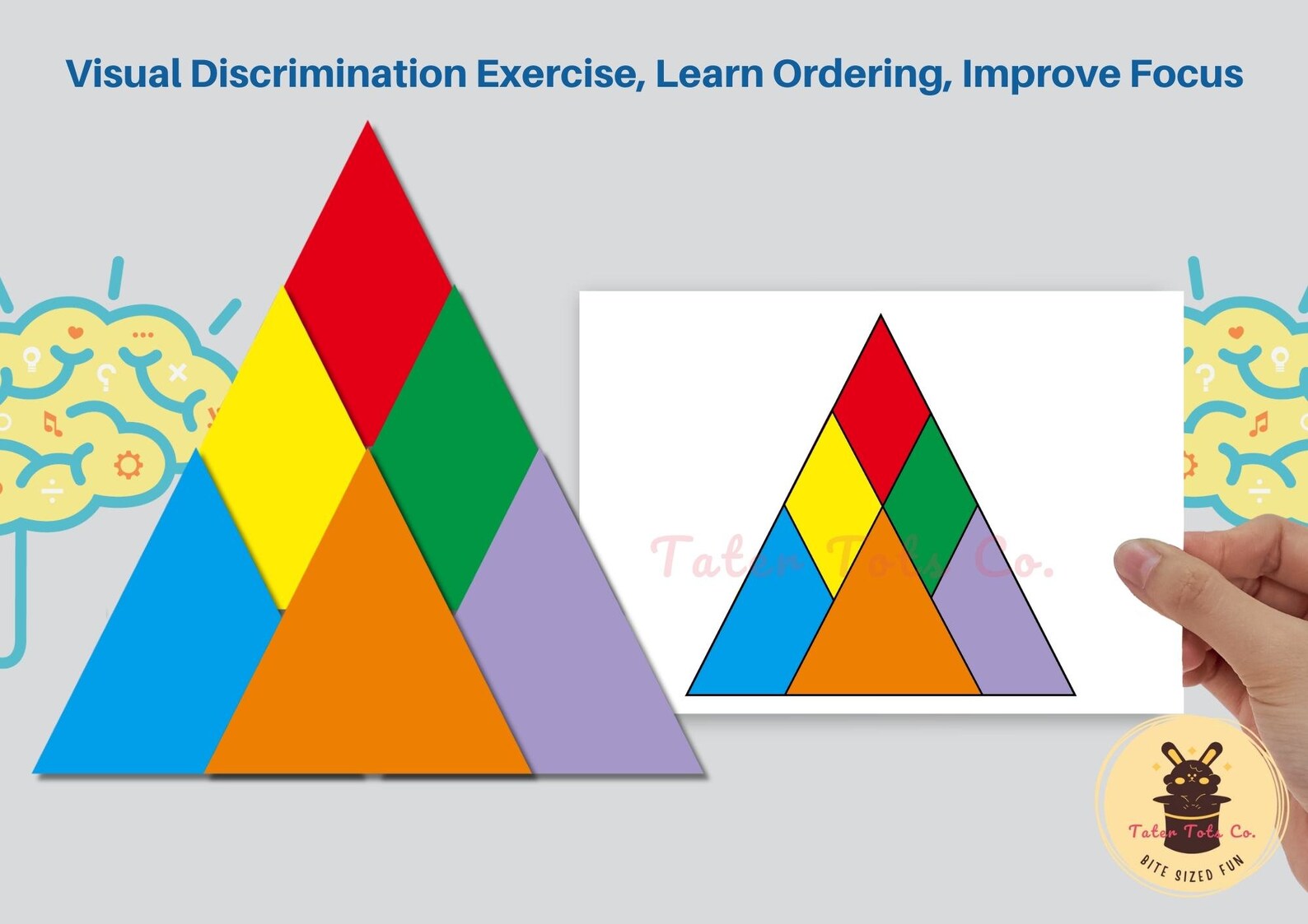Visual Discrimination Stacking Triangle Spatial Order Pattern Game | 12 ...