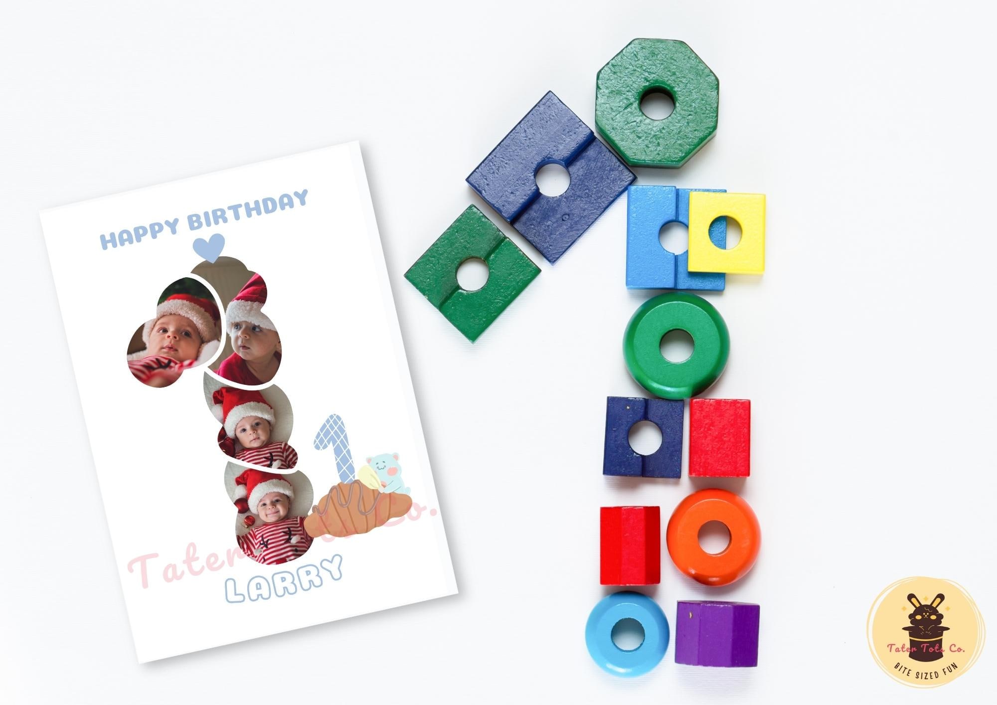 Bubble Number 1 Birthday Card With Profile/favorite Things for One-year ...