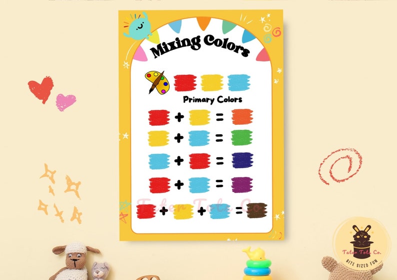 Preschool Classroom Art and Craft Lesson Display Color Wheel Chart and ...