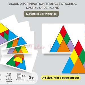 Visual Discrimination Stacking Triangle Spatial Order Pattern Game | 12 ...
