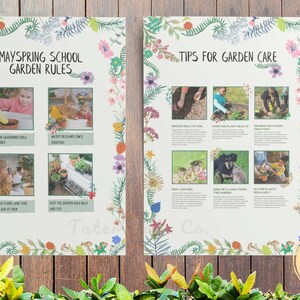 School Garden Rules for Kids Gardening With Photo Frames and Tropical ...
