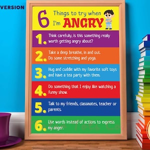 Zones of Emotional Regulation Self Control Posters Calm Down - Etsy