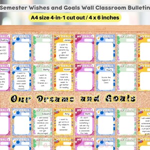 Semester Wishes and Goals Wall Printable Bulletin Board Pack ...