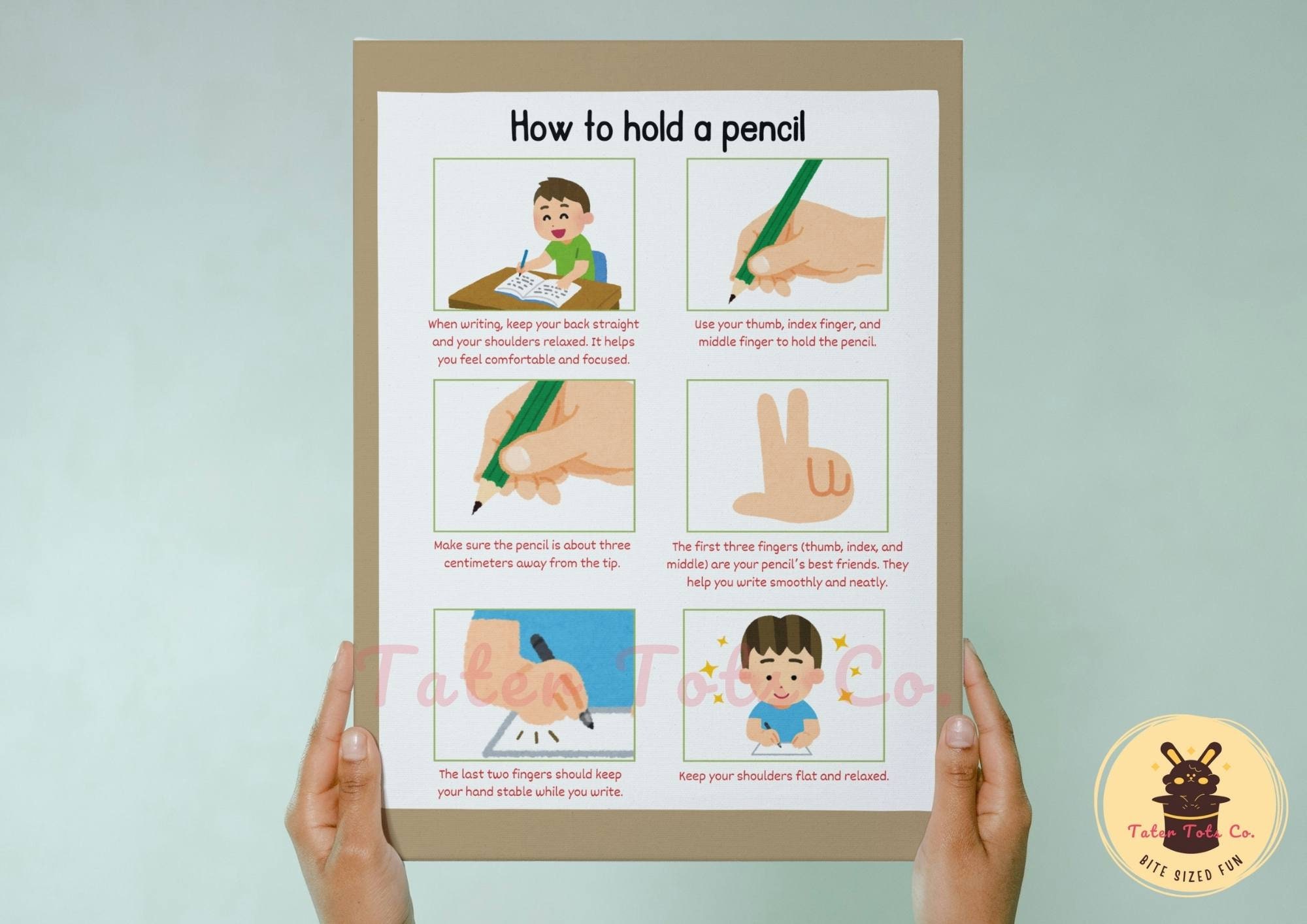 Correct Standing and Writing Posture, How to Hold a Pen and Pencil Grip ...