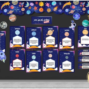 Solar System Planets Bulletin Board Pack With Night Sky Space Border ...