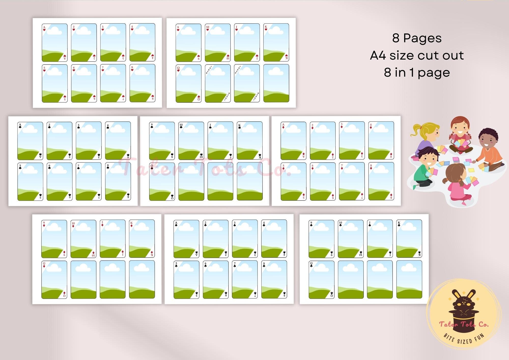 Custom Photo Playing Standard Deck Cards With Box Template and Easy ...