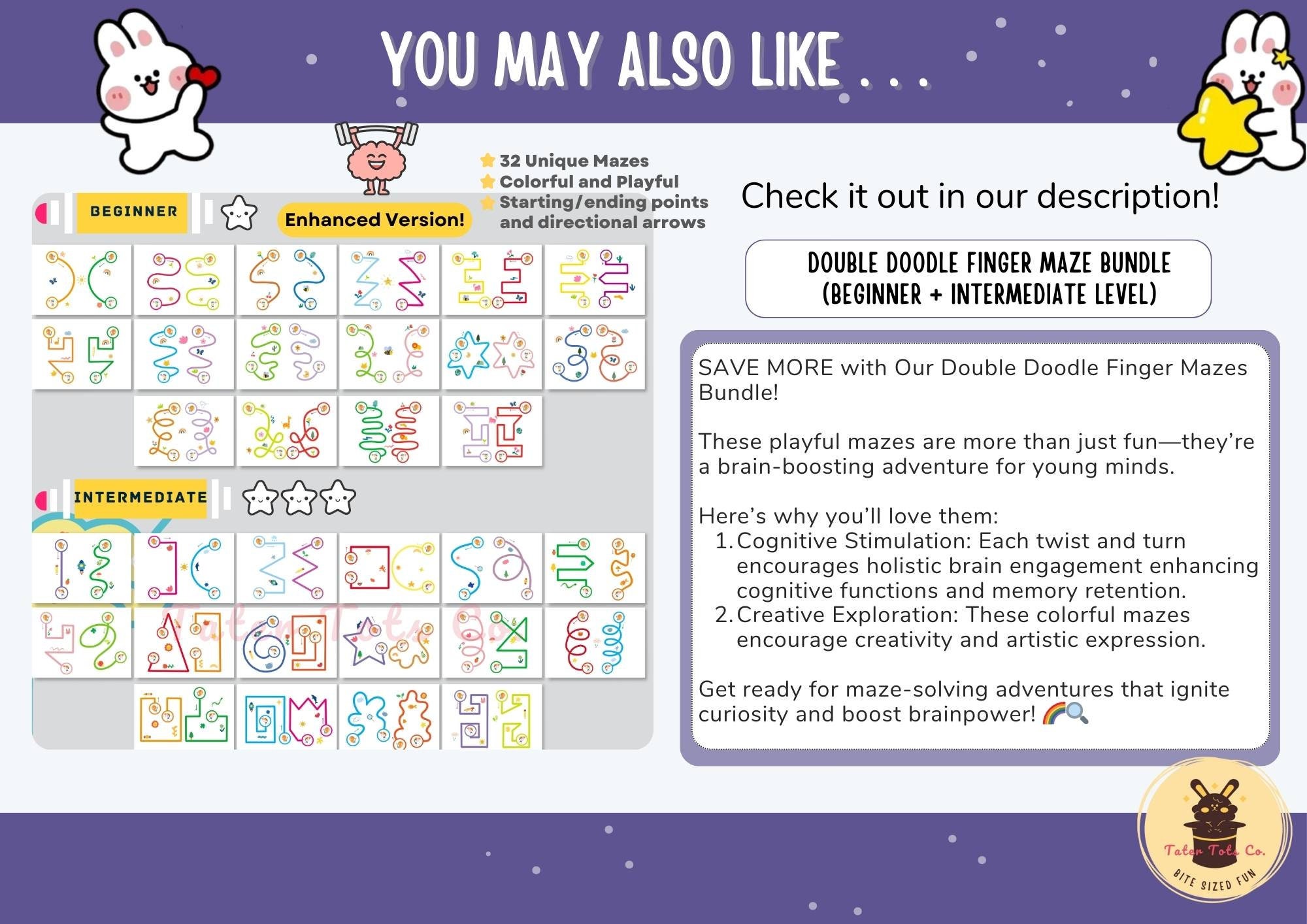 Double Doodle Bilateral Brain Game Intermediate Level for Cognitive ...