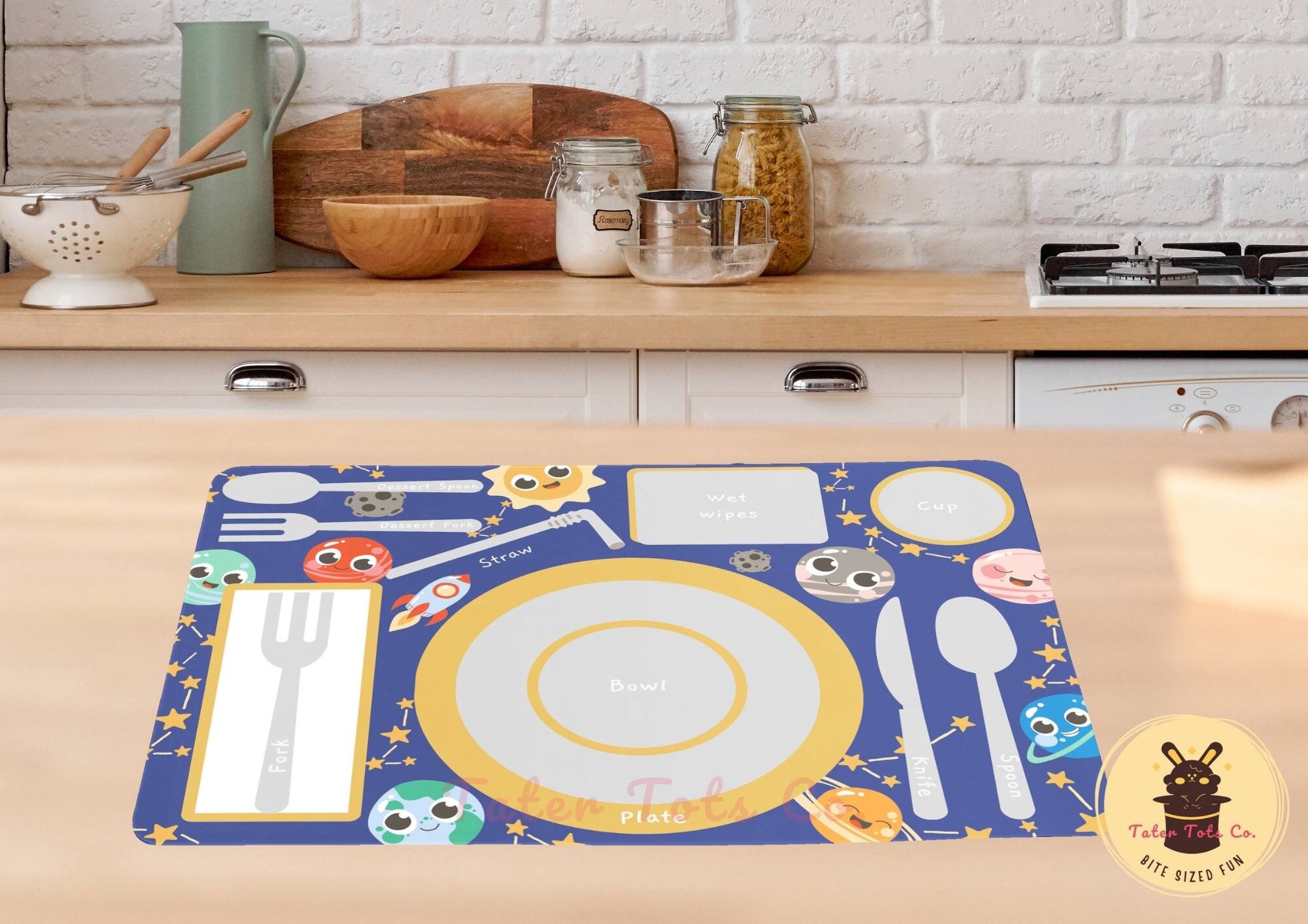 Cute Solar System Planet Star Constellation Table Setting Placemat ...