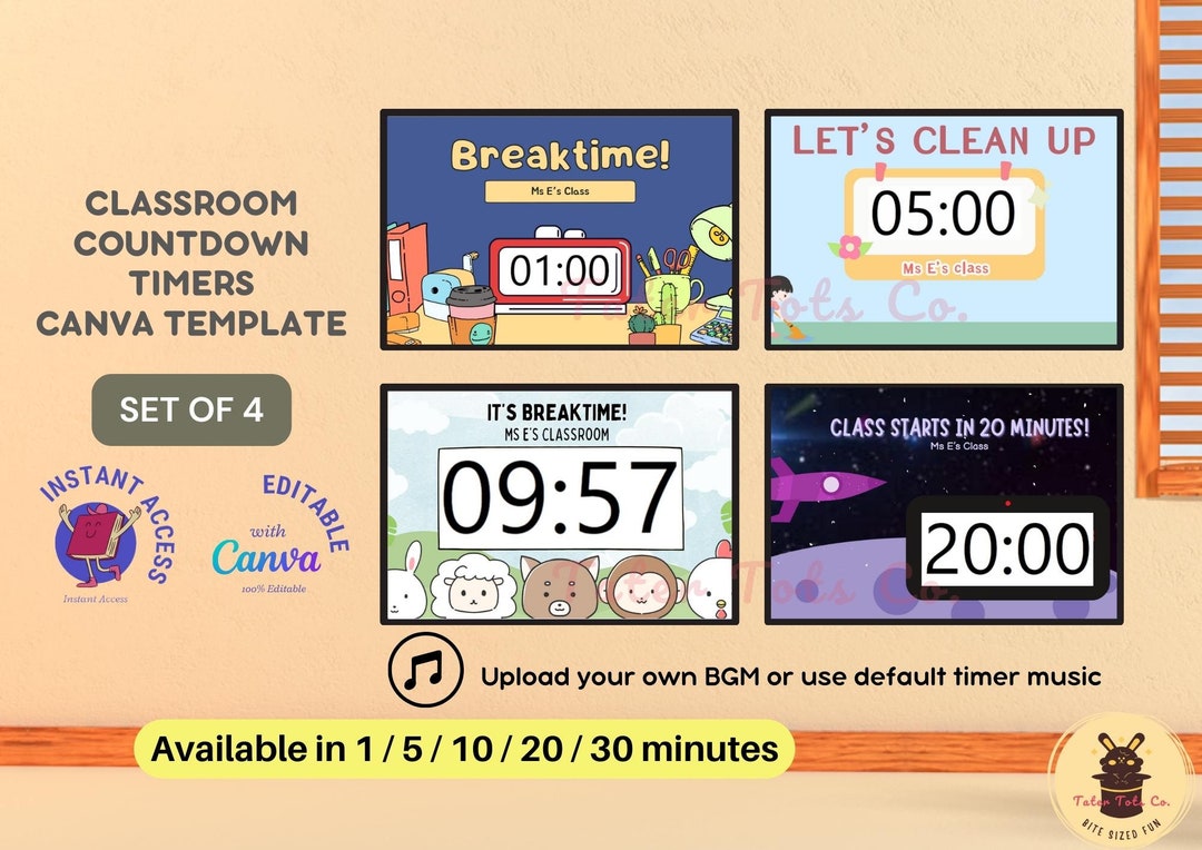 Classroom Countdown Timers for Enhanced Productivity in 1, 5, 10, 20 ...