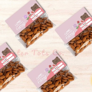 Cute Bear Editable Goodie Bag Topper Label for Small Baked Goods Party ...