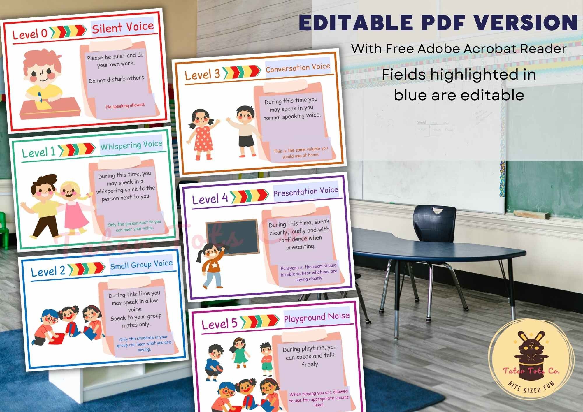 Effective Classroom Volume Control Explanation Chart for - Etsy