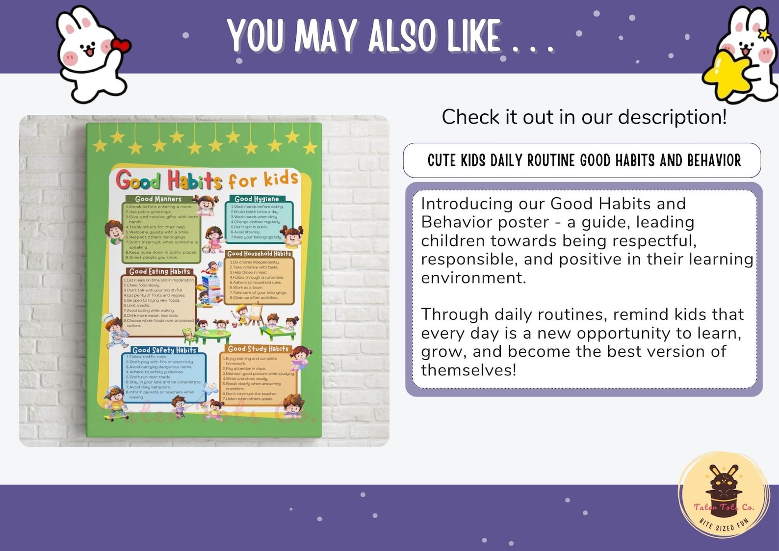 Personalized Editable Kids' Good Habit Motivational Challenge Poster ...