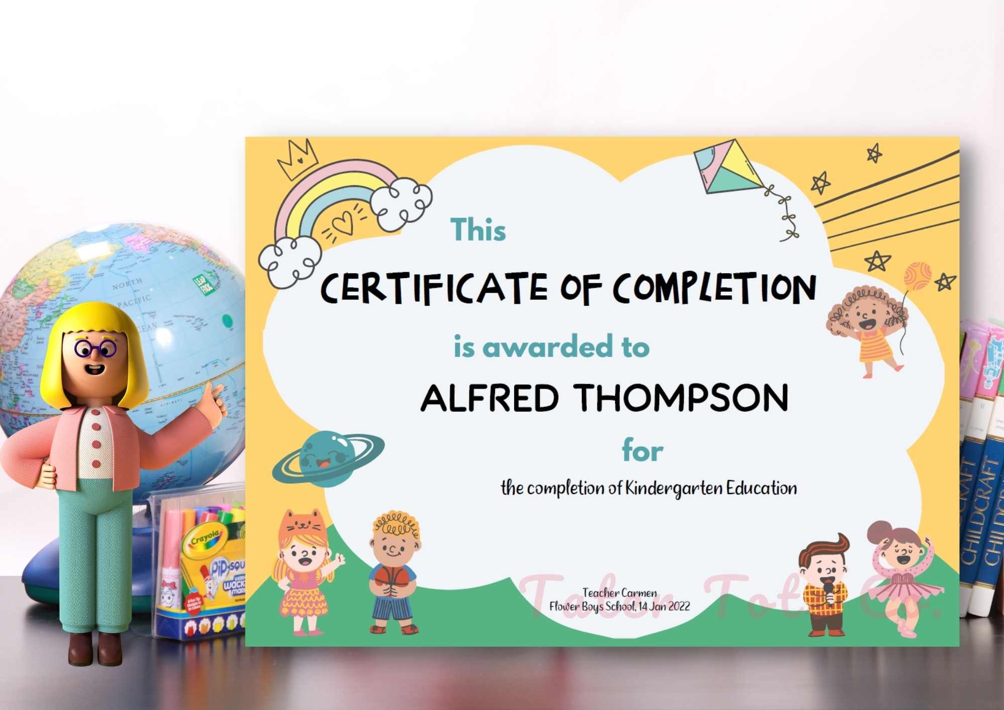 Award Certificate Template - Preschool Graduation/diploma Invitation ...