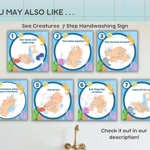7 Step Wash Hands Sign for Preschool Toilet Training and Instructions ...