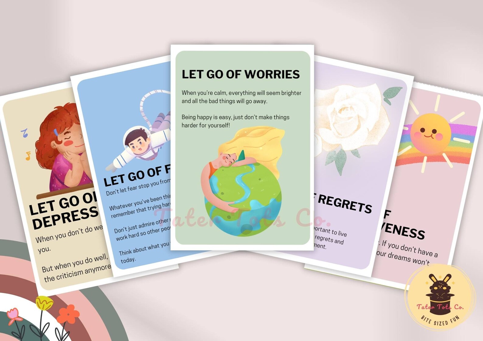 Mental Health Therapy Flashcards Set of 24 Proverbs About Letting Go ...