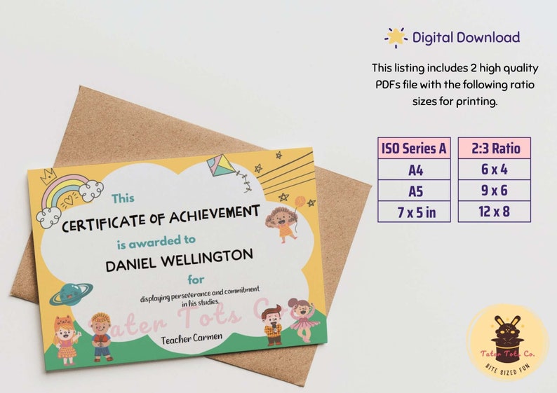 Award Certificate Template Preschool Graduation/diploma Invitation ...