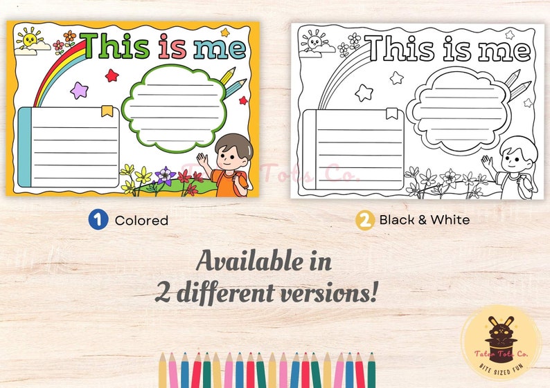 All About Me Boy Color Poster Template | Who Am I/this is Me Kids ...