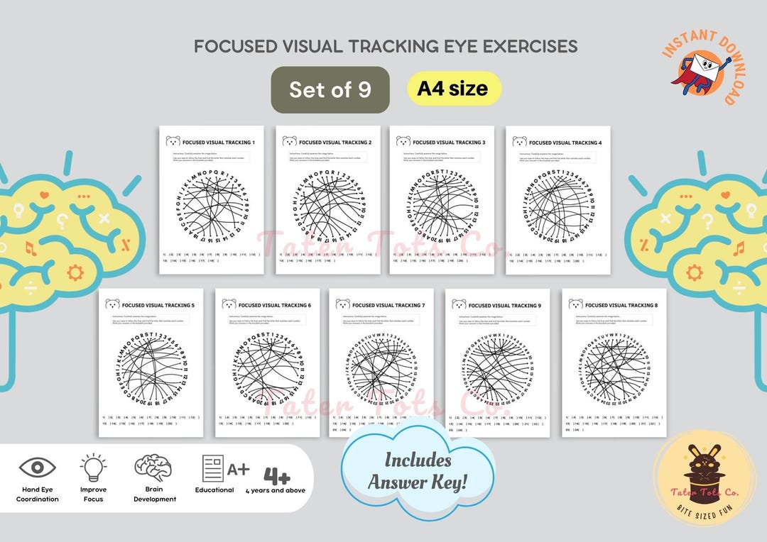 Visual Tracking Eye Exercises: Focus & Concentration (PDF Download) - Etsy