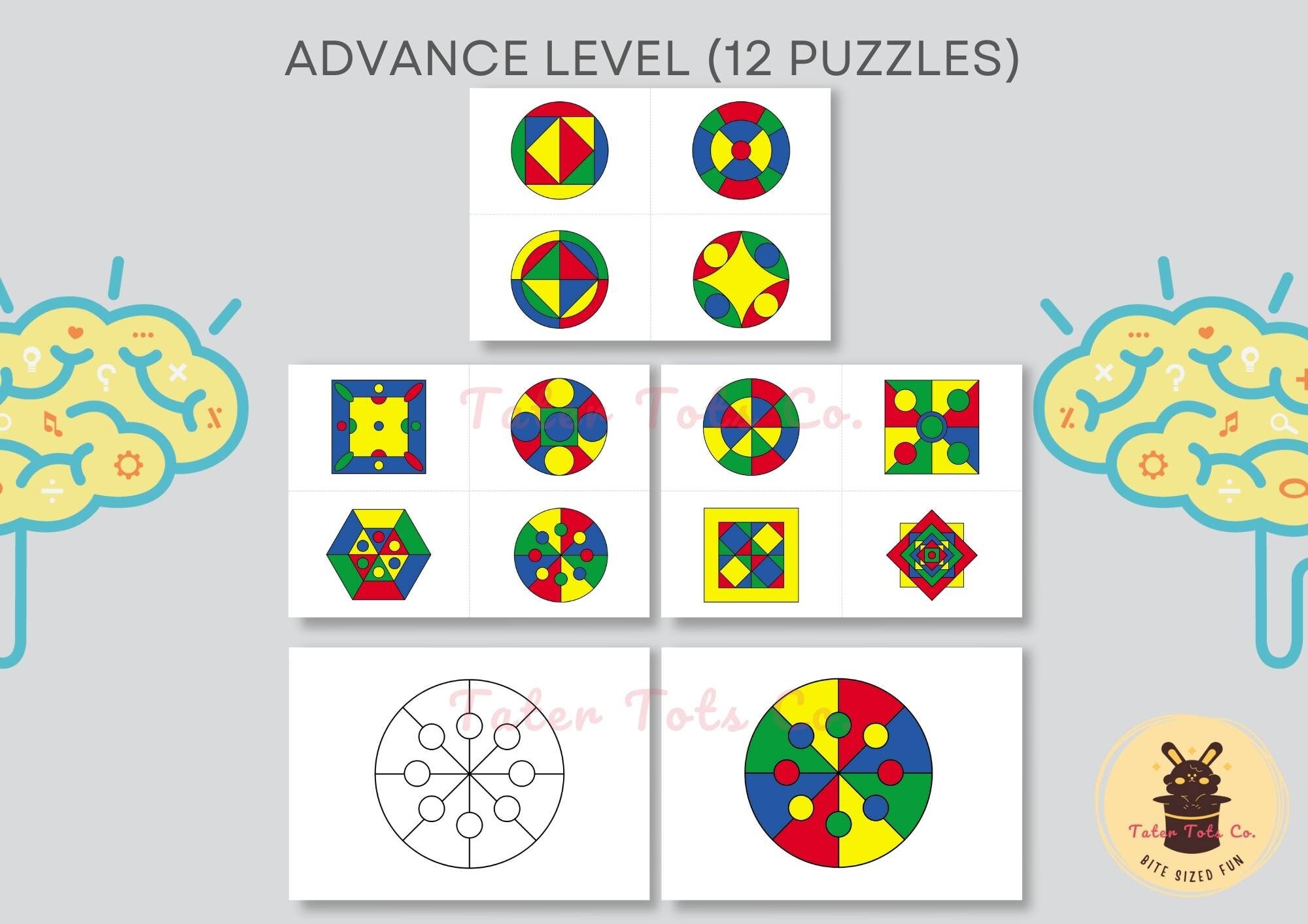 Mandala Memory Game: Brain and Attention Training Full Mega Bundle | Difficulty Levels Beginner ...