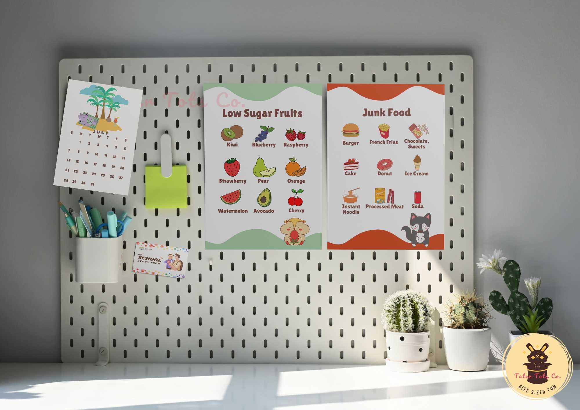 Fun Low Sugar Fruits and Junk Food Coloring Pages Daily Healthy Eating ...