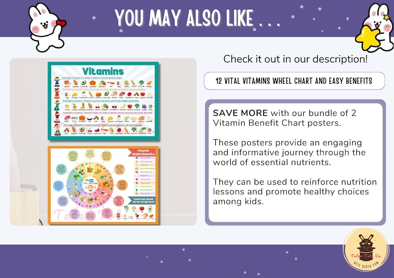 Easy Vitamin Chart for Kids: Benefits and Importance With Colorful Food ...