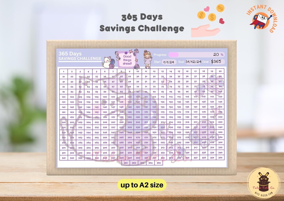 365 Days Yearly Savings Challenge: Pixel Habit Tracker Coloring Page ...