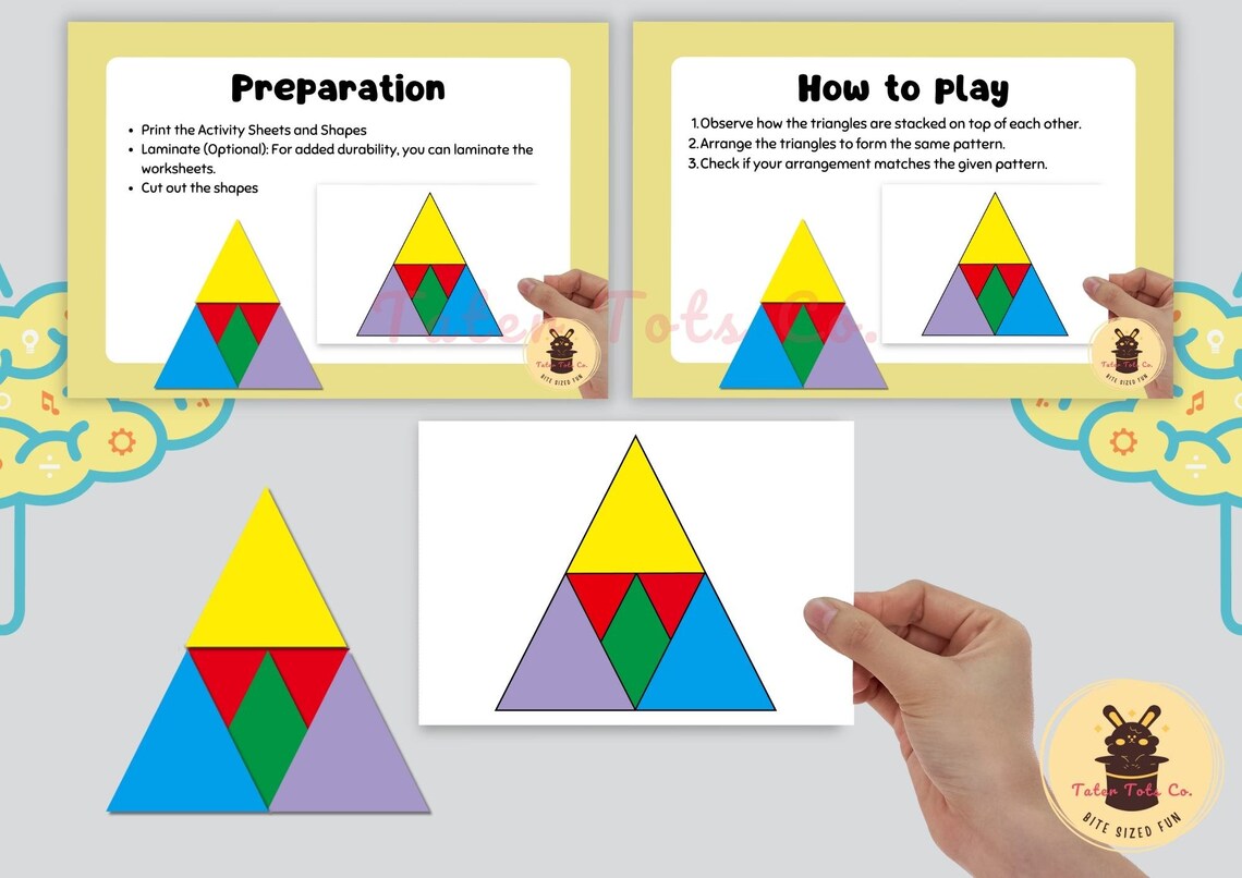 Visual Discrimination Stacking Triangle Spatial Order Pattern Game | 12 ...