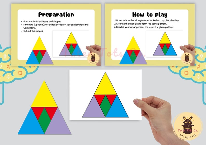 Visual Discrimination Stacking Triangle Spatial Order Pattern Game | 12 ...
