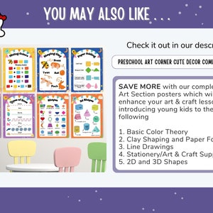 Preschool 2D Geometric and Cute 3D Shapes Educational Posters for ...