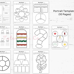 Book Report and Reading Note Graphic Organizer Templates Bundle ...