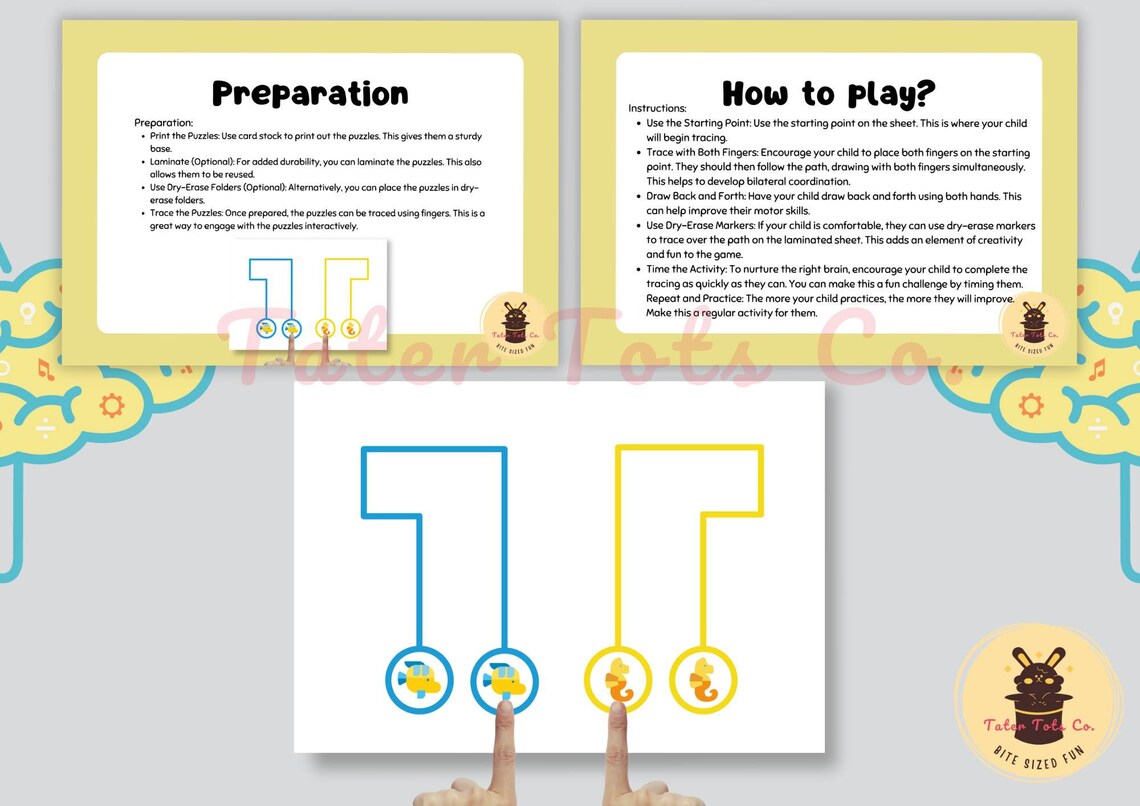 Double Doodle Bilateral Brain Game - Beginner Level for Cognitive ...