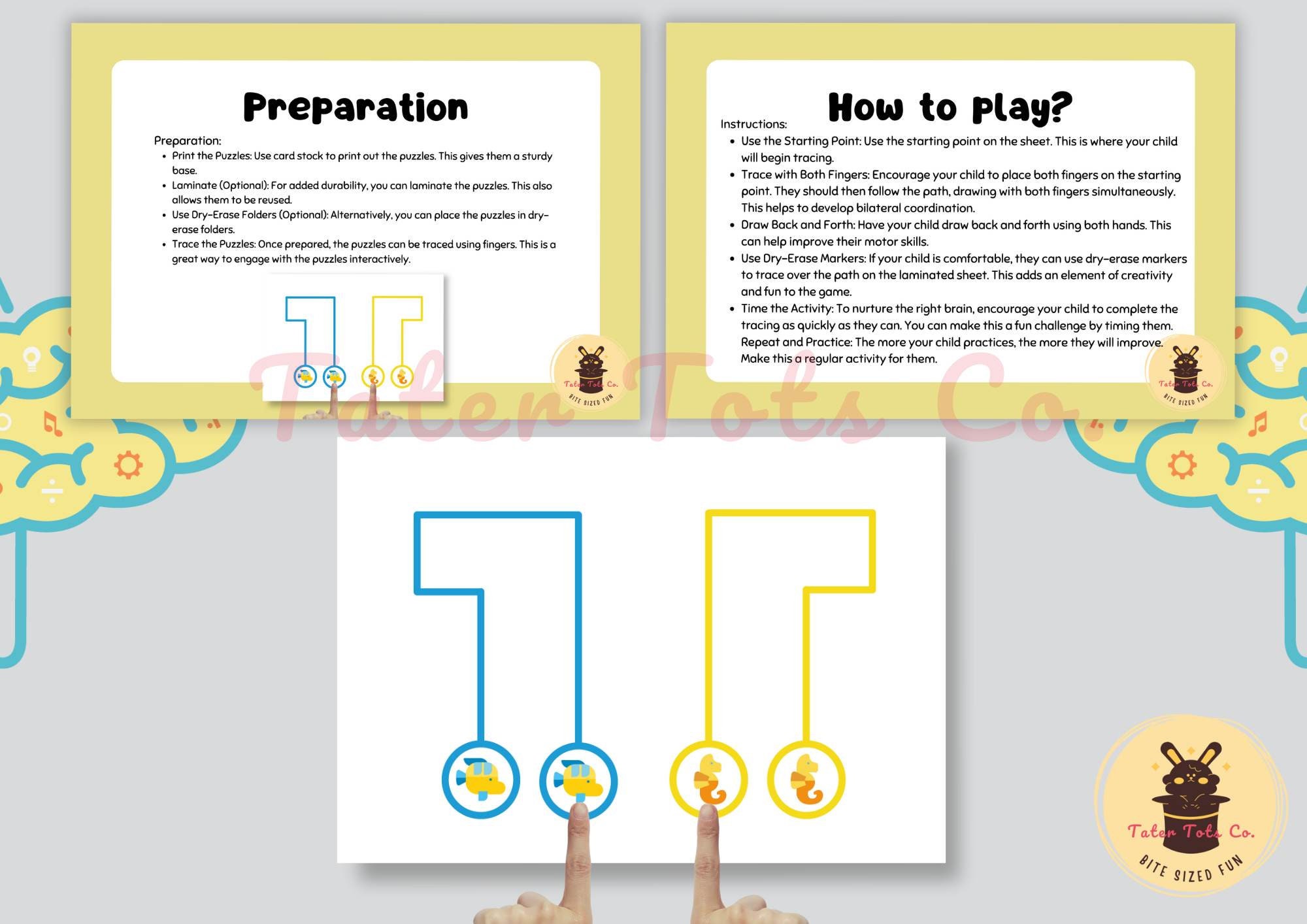 Double Doodle Bilateral Brain Game - Beginner Level for Cognitive ...