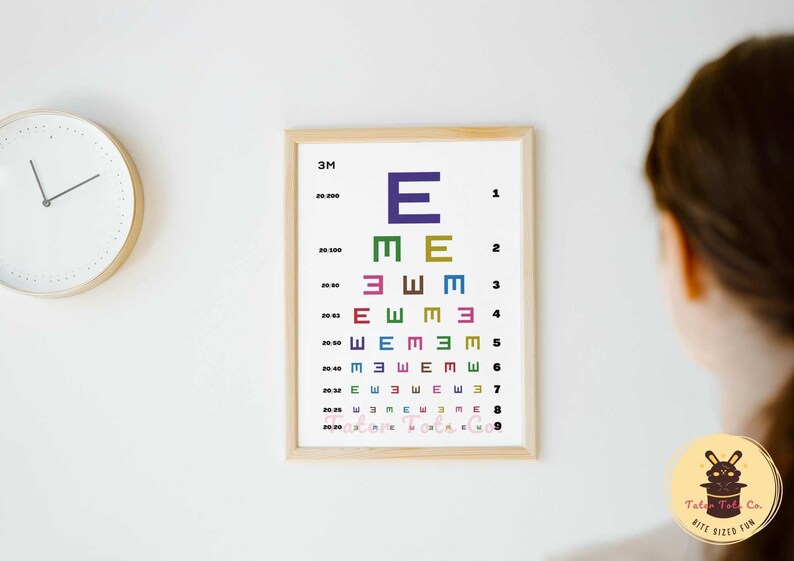 Simple Rainbow Tumbling Letter E Eye Test Chart Ophthalmology - Etsy