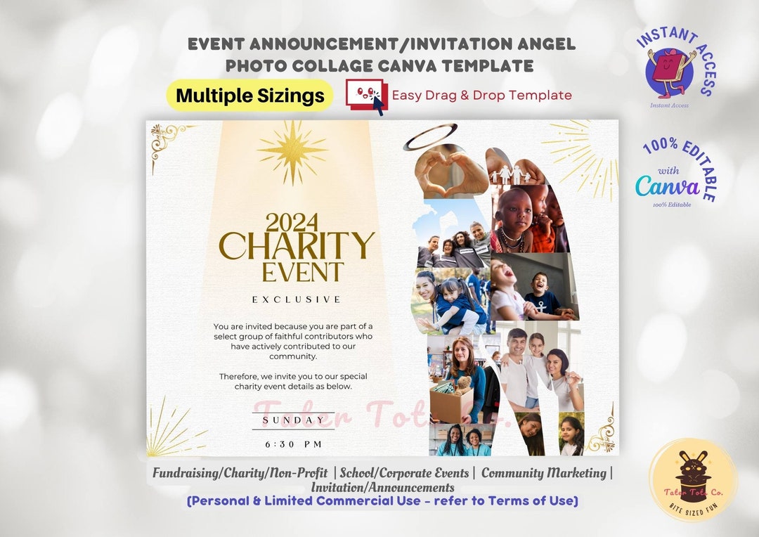 Angel Photo Collage for Charity and Invitation, Fundraisers, Corporate ...