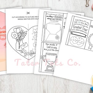 Printable Mother’s Day Story Prompts Foldable Gift Card Coloring Easy ...