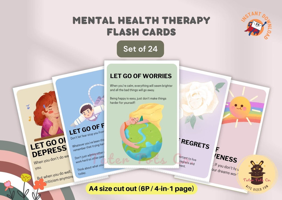 Mental Health Therapy Flashcards Set of 24 Proverbs About - Etsy