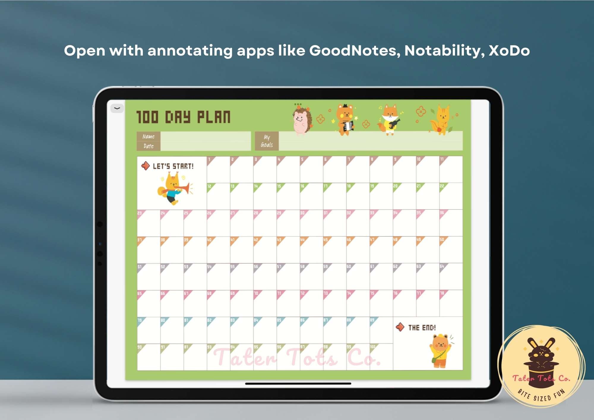 100 Days Game Plan: Start to Finish Schedule Template, Habit Tracker ...