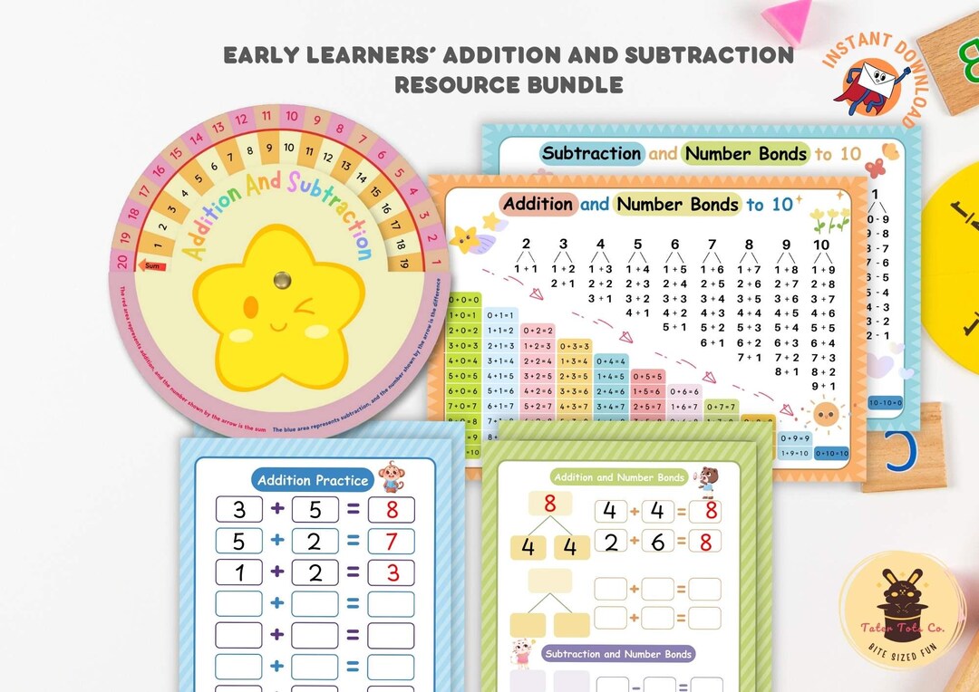 Early Learner Addition and Subtraction Resource Bundle, Enhanced Early ...