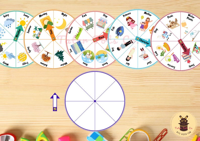 Printable Storytelling Set With 5 Spinners and Story Sequencing ...