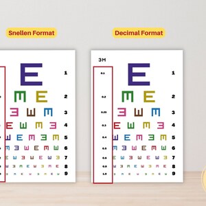 Simple Rainbow Tumbling Letter E Eye Test Chart Ophthalmology Snellen ...