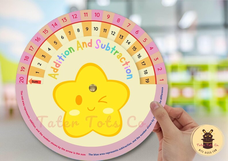 Addition Subtraction Spinner Wheel Craft: Numbers 1-20 (digital ...