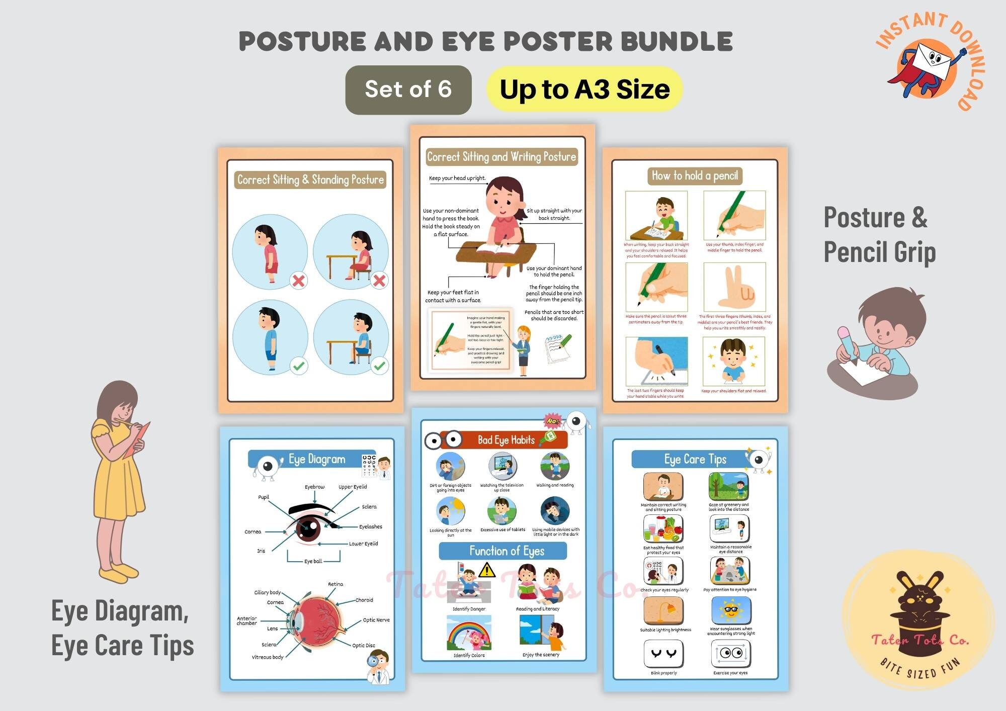 Healthy Posture and Eye Care Bundle for Kids: Improving Physical and ...