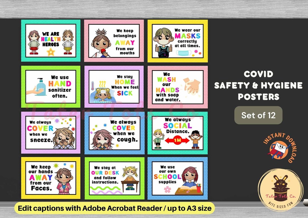 Covid Kids Health and Wellness Class Hygiene Safety Rules - Etsy