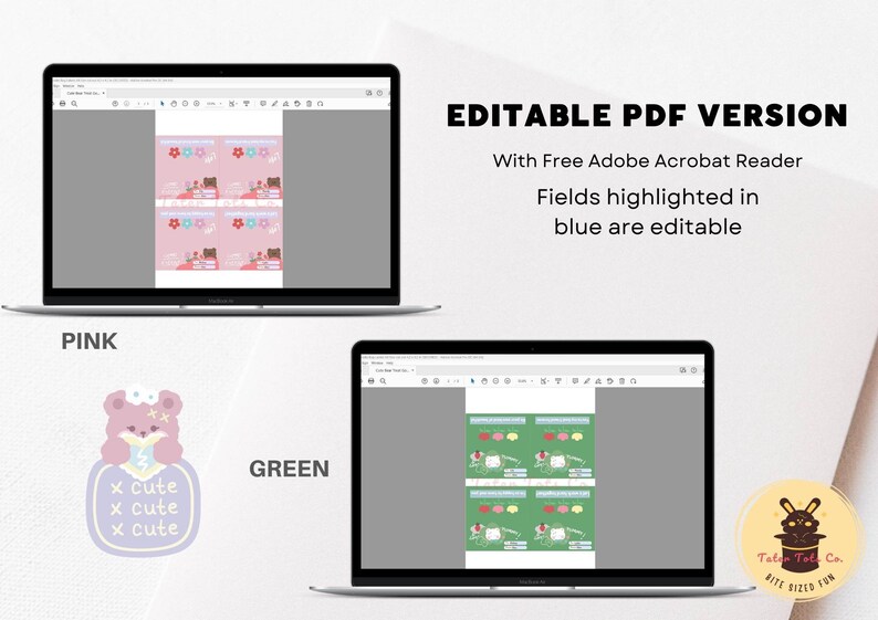 Cute Bear Editable Goodie Bag Topper Label for Small Baked Goods Party ...