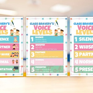 Editable Class Name and Voice Level Explanation Colorful Chart ...